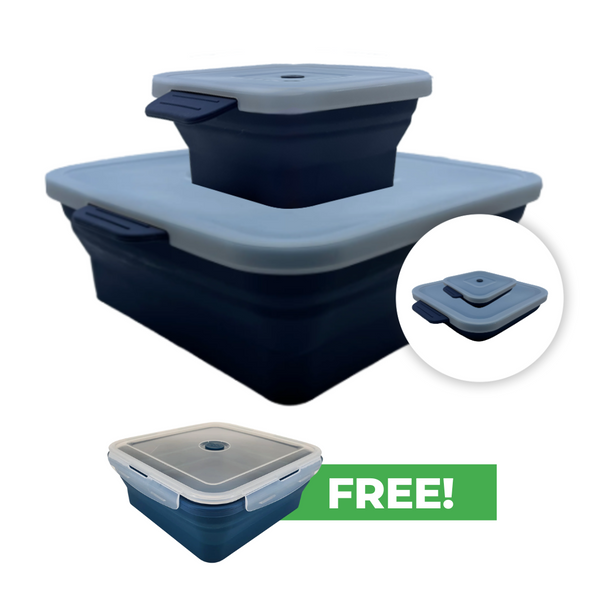 Flat Stacks Collapsible Silicone Food Storage Containers Special ...