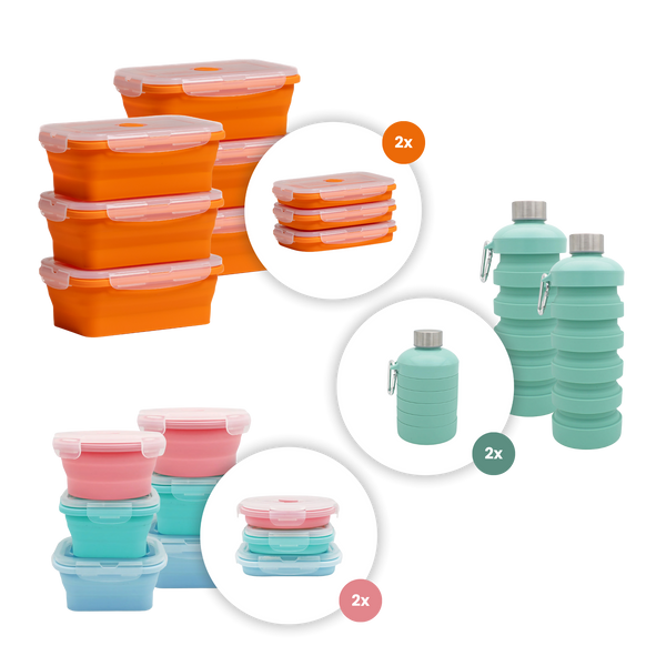 Flat Stacks Collapsible Silicone Food Storage Containers – Flat Stacks ...