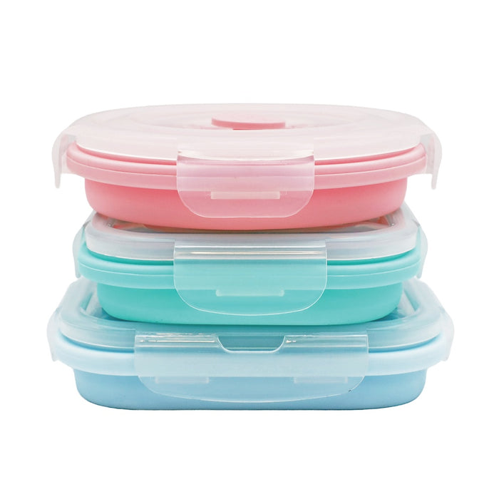 Flat Stacks Collapsible Silicone Food Storage Containers – Flat Stacks ...