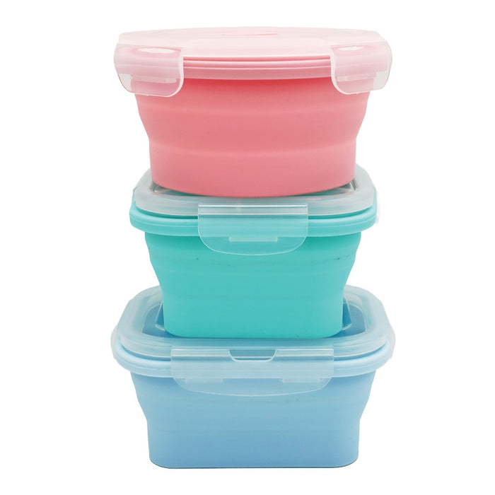 Flat Stacks Collapsible Silicone Food Storage Containers – Flat Stacks ...