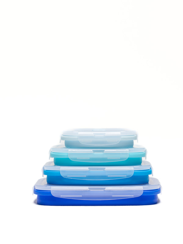 Flat Stacks Collapsible Silicone Food Storage Containers Mega Pack ...