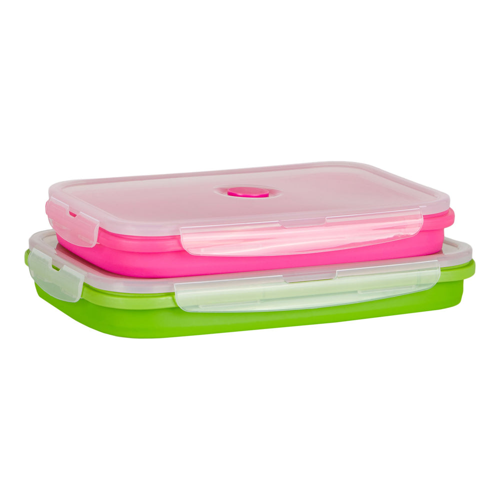 Buy Flat Stacks Collapsible Silicone Food Storage Containers - Flat ...